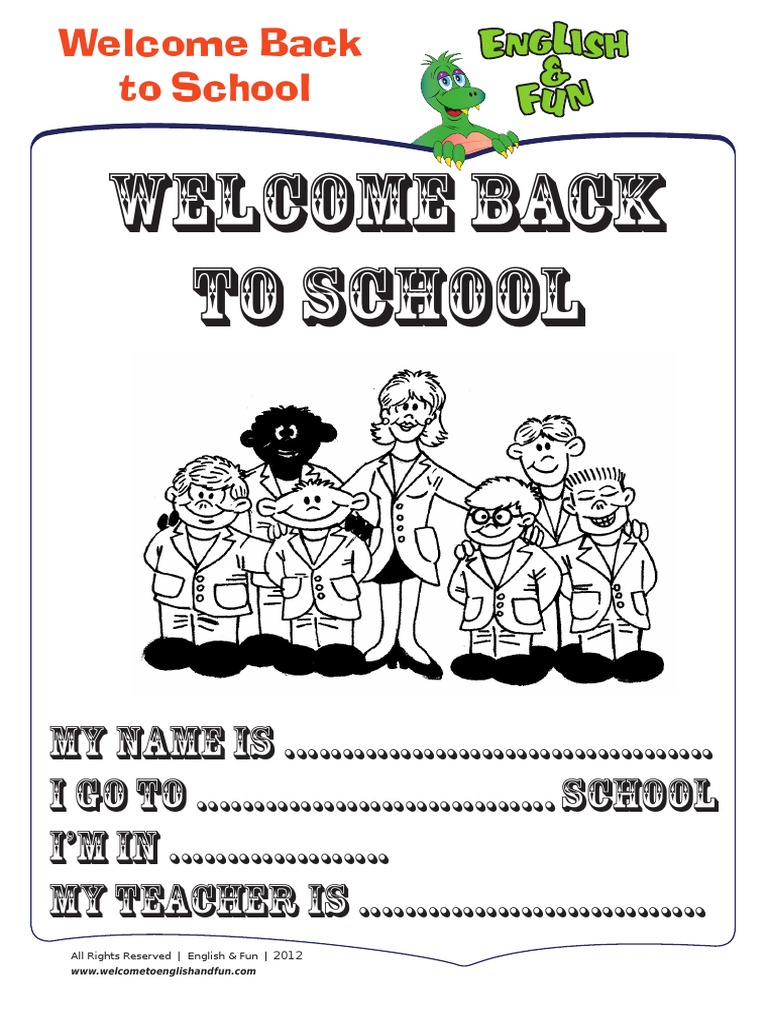 Welcome Back To School - Activities | PDF | Classroom