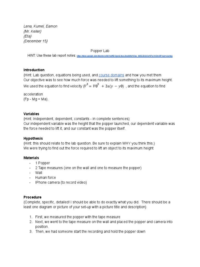 Popper Lab-Write Up | PDF | Force | Karl Popper