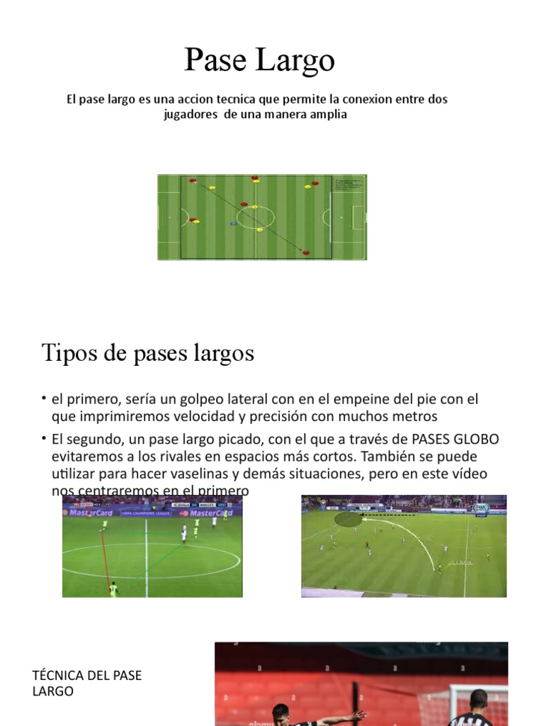 Técnica del Pase Largo en Fútbol | PDF