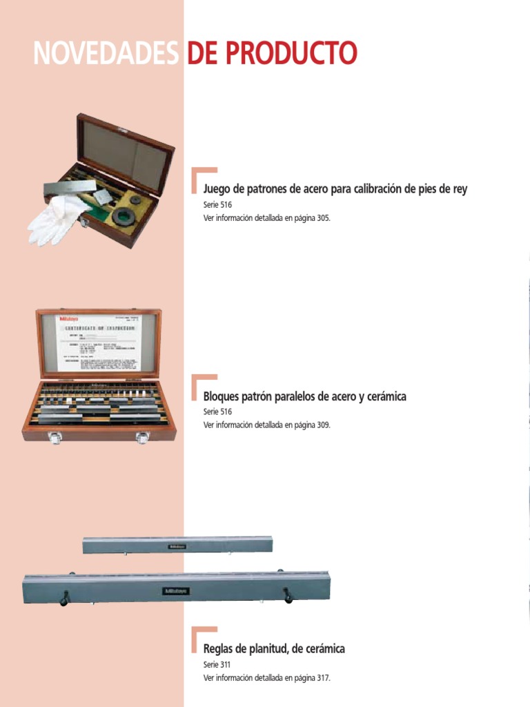 Juegos bloques patrón acero Mitutoyo | PDF | Calibración | Acero Juegos bloques patrón acero Mitutoyo | PDF | Calibración | Acero