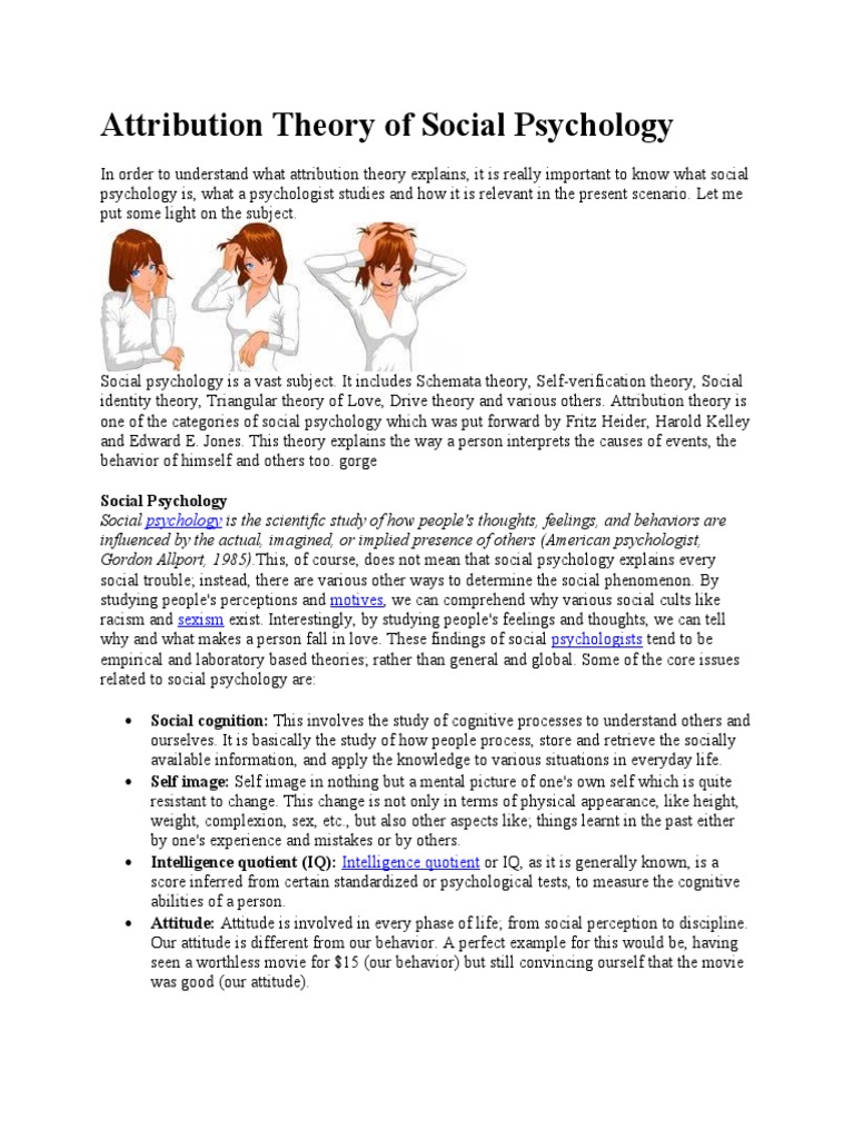 Attribution Theory of Social Psychology | PDF | Social Psychology ...