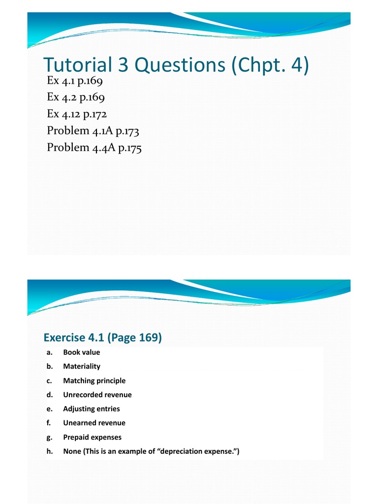 Tutorial 3 Questions (Chpt. 4) Q (P) | PDF | Expense | Revenue