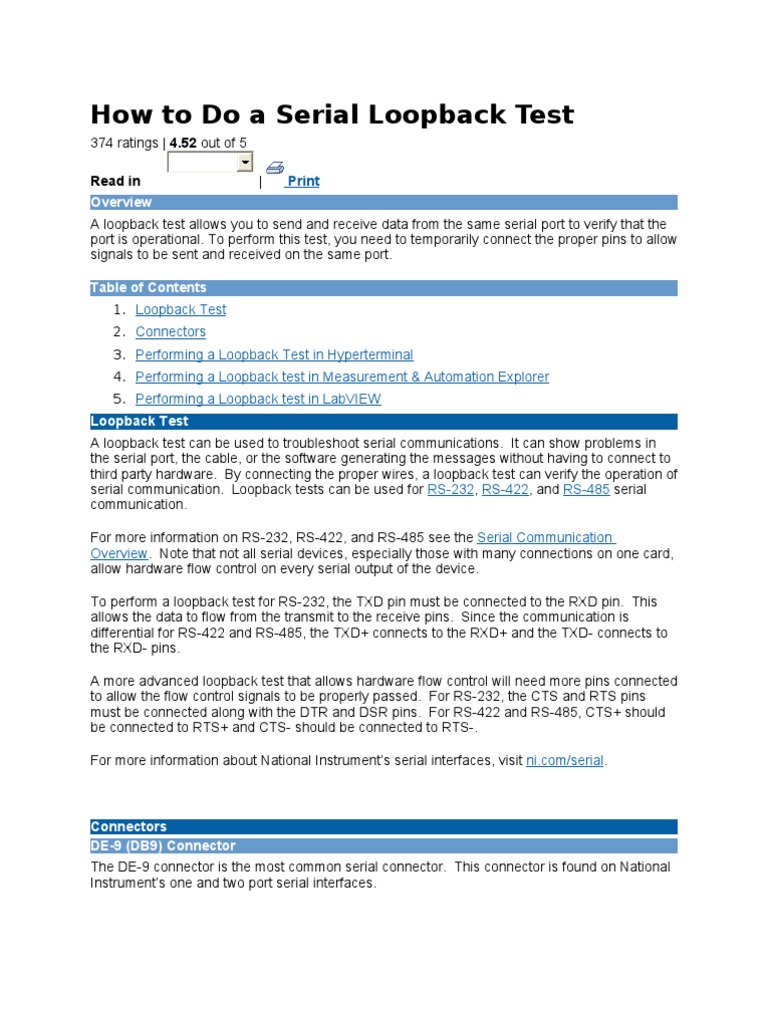 Serial Communication Loop Test | PDF | Computer Engineering | Digital ...