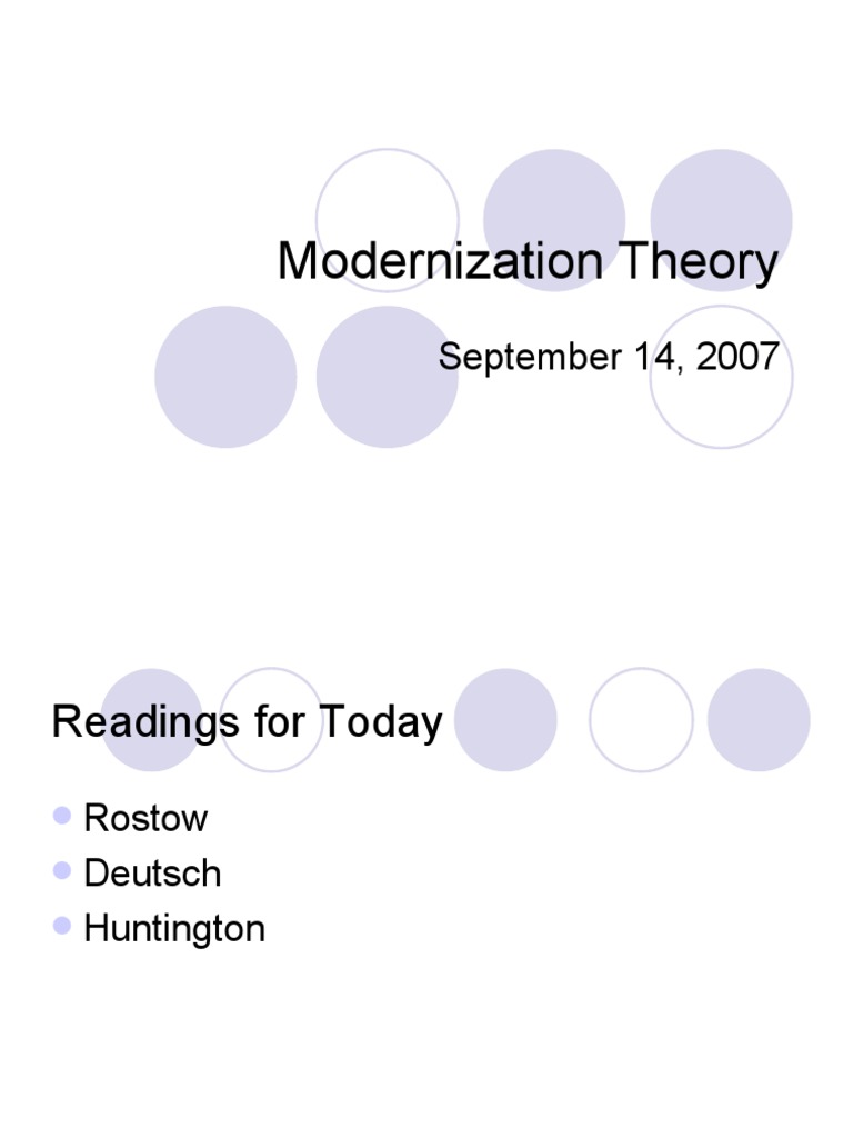 Modernization Theory Overview and Critiques | PDF | Modernization ...