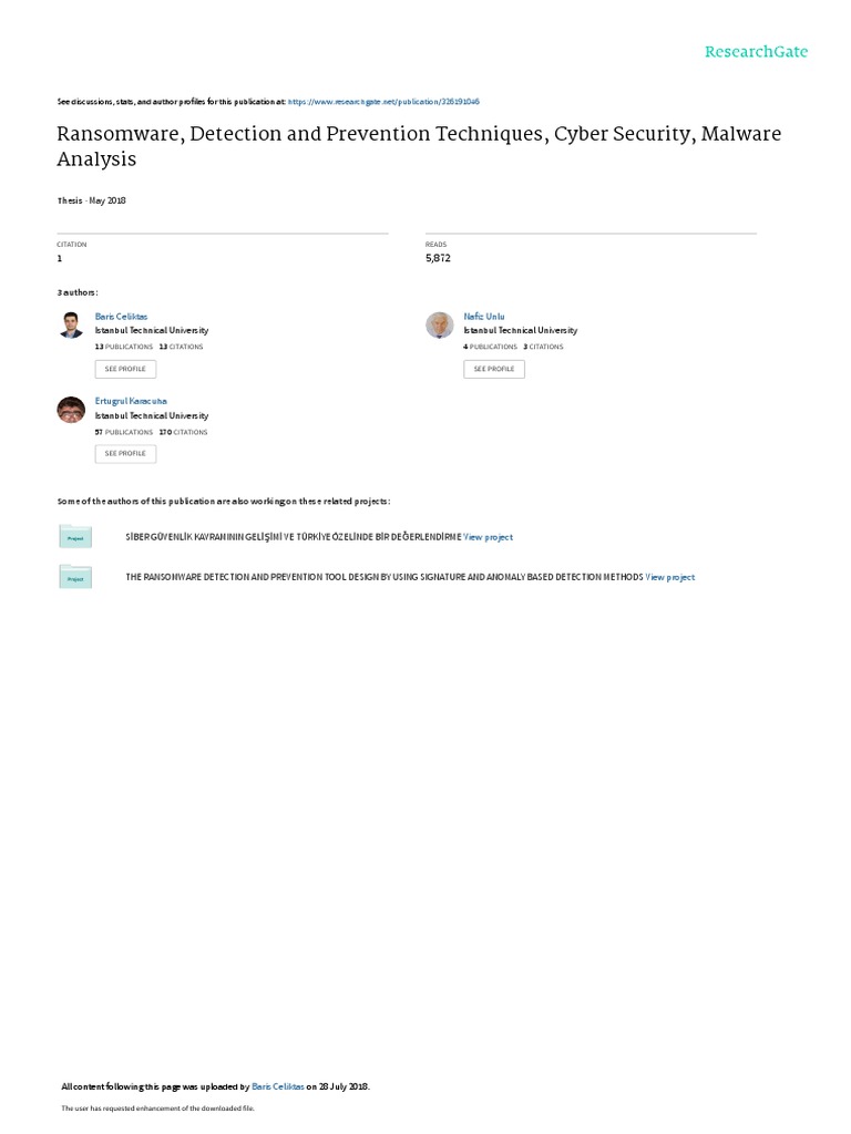 Ransomware, Detection and Prevention Techniques, Cyber Security ...