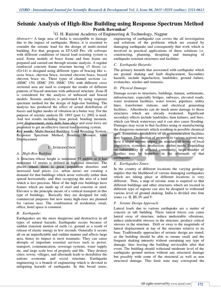 Seismic Analysis of High-Rise Building Using Response Spectrum Method ...