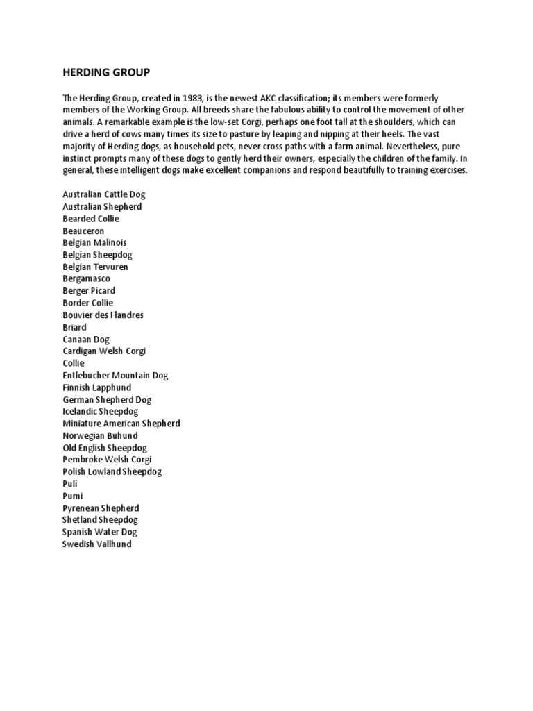 AKC Group-Breed 2019 PDF | PDF | Herding Dogs | Terriers