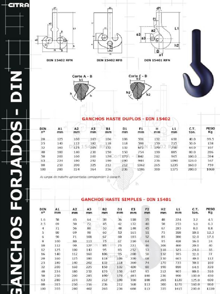Distribuição Item 7.1 Ganchos DIN 15401 | PDF