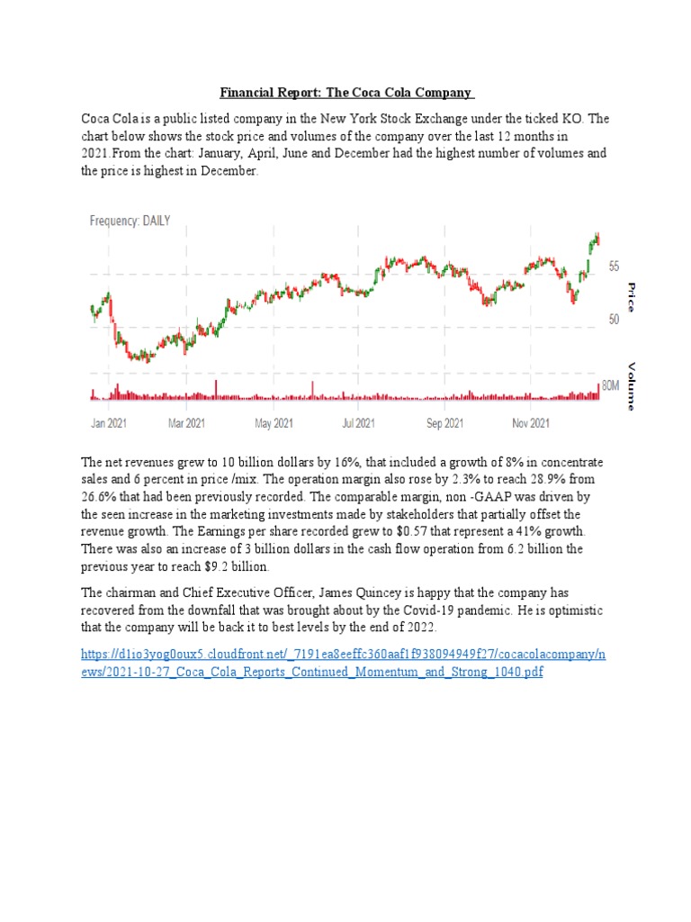 Financial Report: The Coca Cola Company: Ews/2021-10-27 - Coca - Cola ...