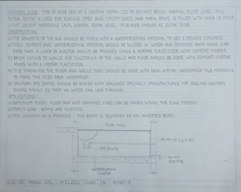 Sunken Slab Construction Guide | PDF