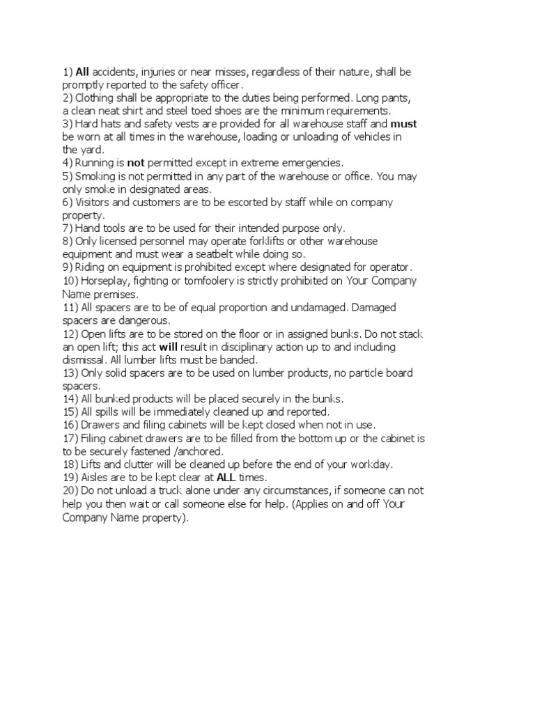 General Safety Rules | PDF