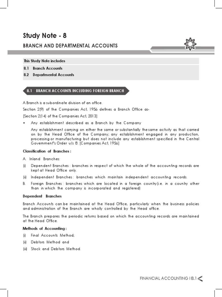 Branch vs. Departmental Accounts Explained | PDF | Debits And Credits ...