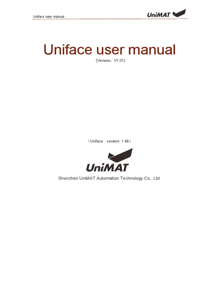Unimat HMI User Manual V 1.01 | PDF | User Interface | Programmable Logic Controller
