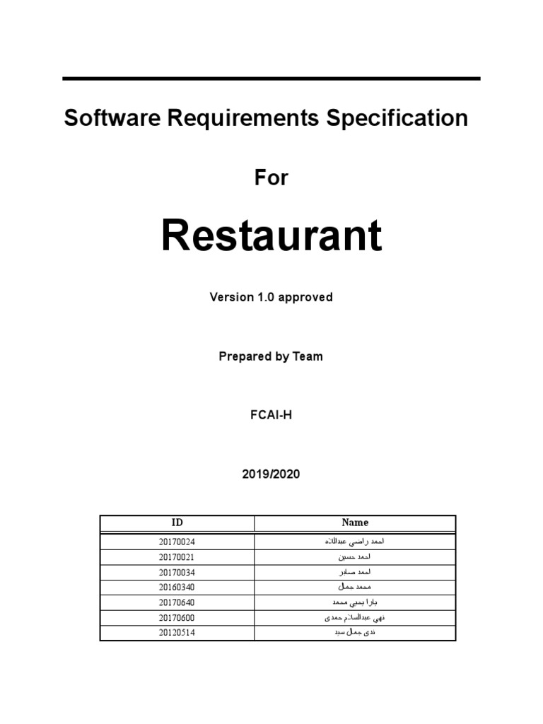 Srs Template Ieee Pdf Specification Technical Standard Software