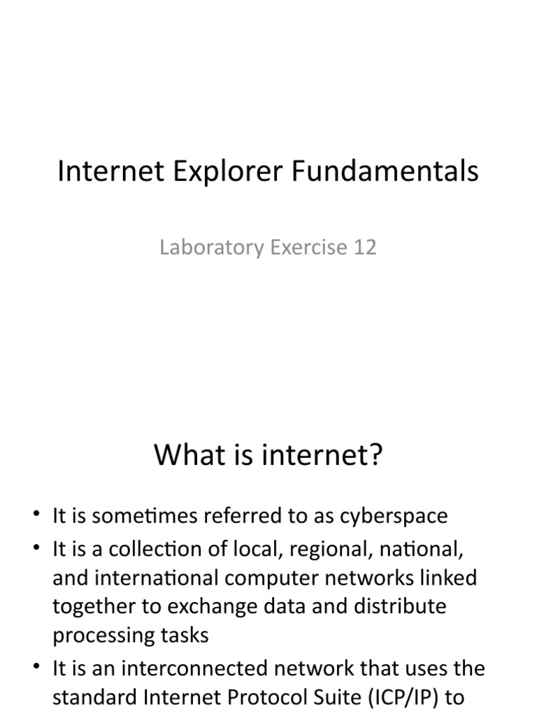 Internet Explorer Fundamentals | PDF | Internet & Web | World Wide Web
