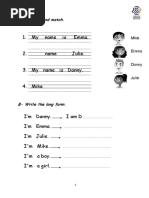 CBSE Class 1 English Question Paper Set E | PDF