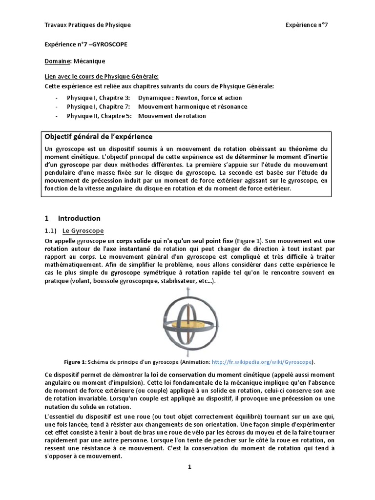Exp07 - Gyroscope | PDF | Rotation | Gyroscope