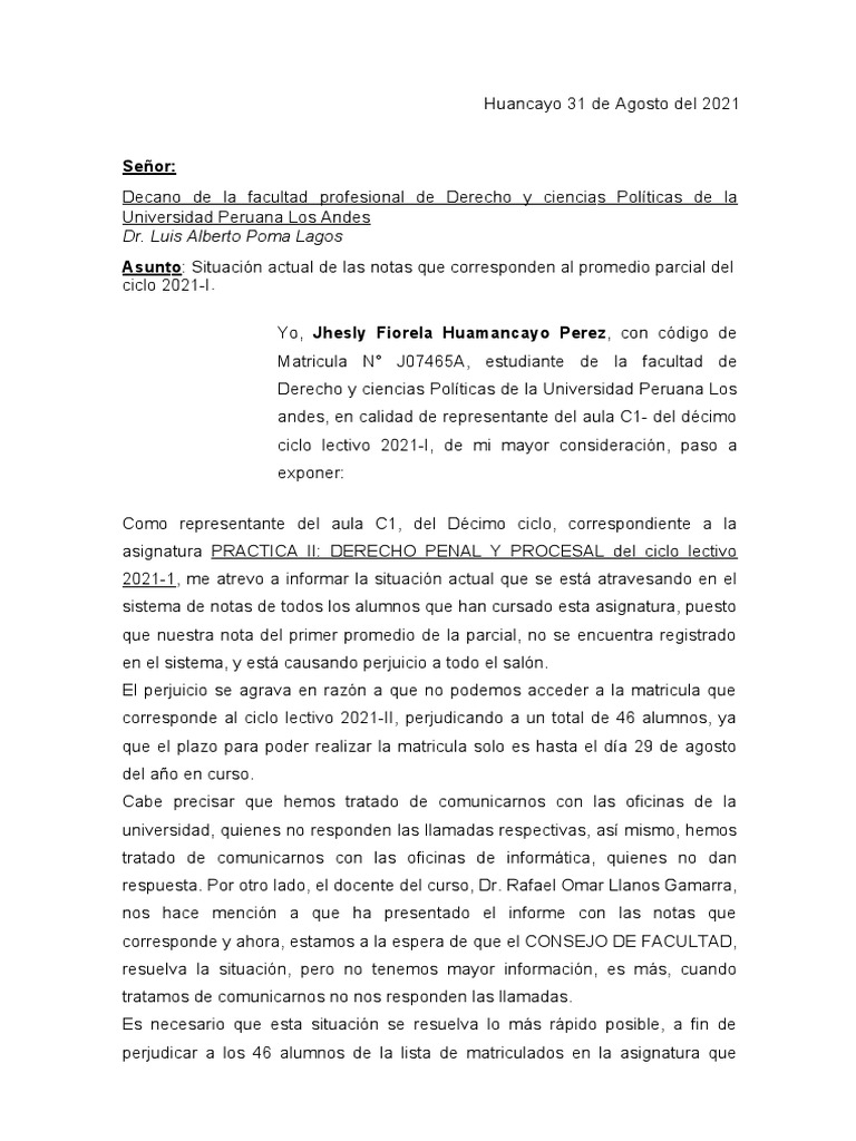 Carta Decanato | PDF
