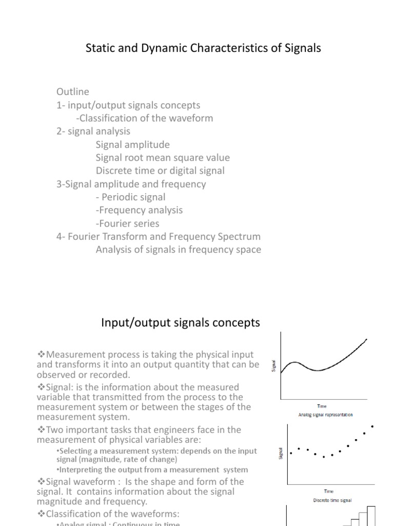 Chapter 2 Static and Dynamic Characteristics of Signals | PDF | Fast ...