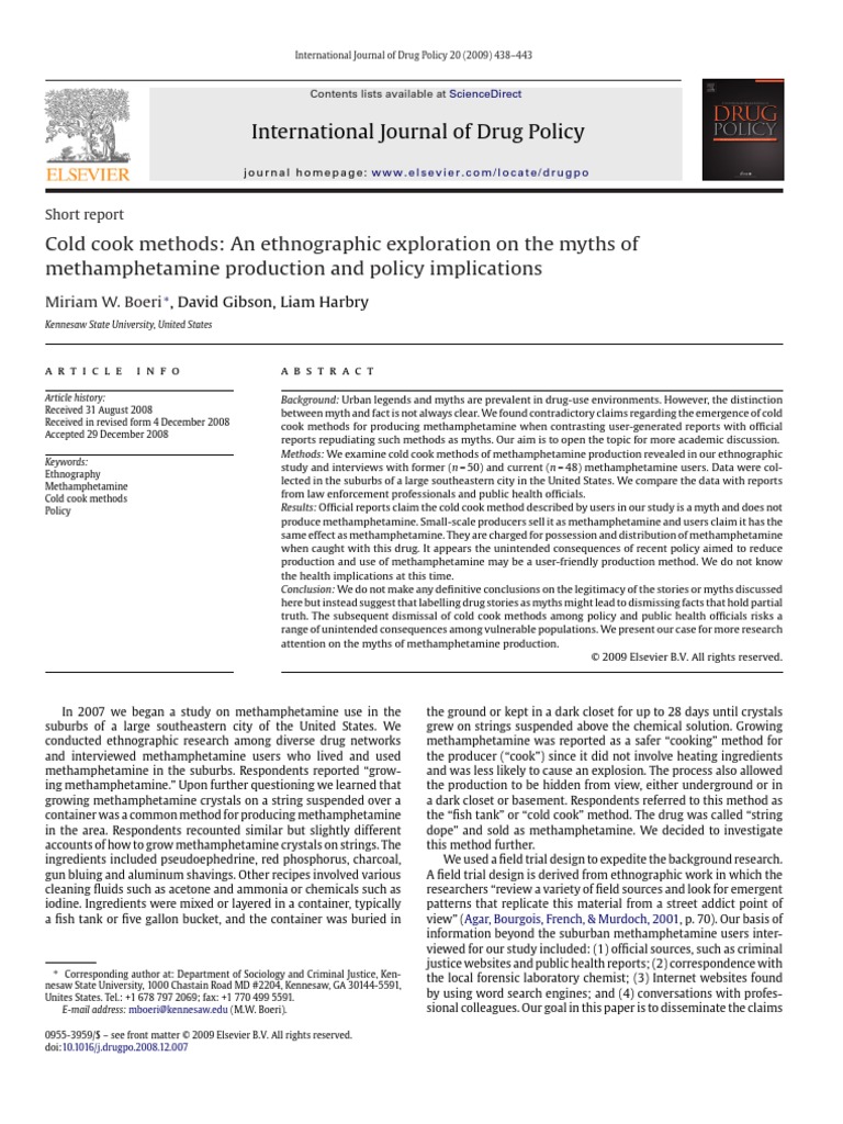 Cold Cook Methods An Ethnographic Explor | PDF | Drug Enforcement ...