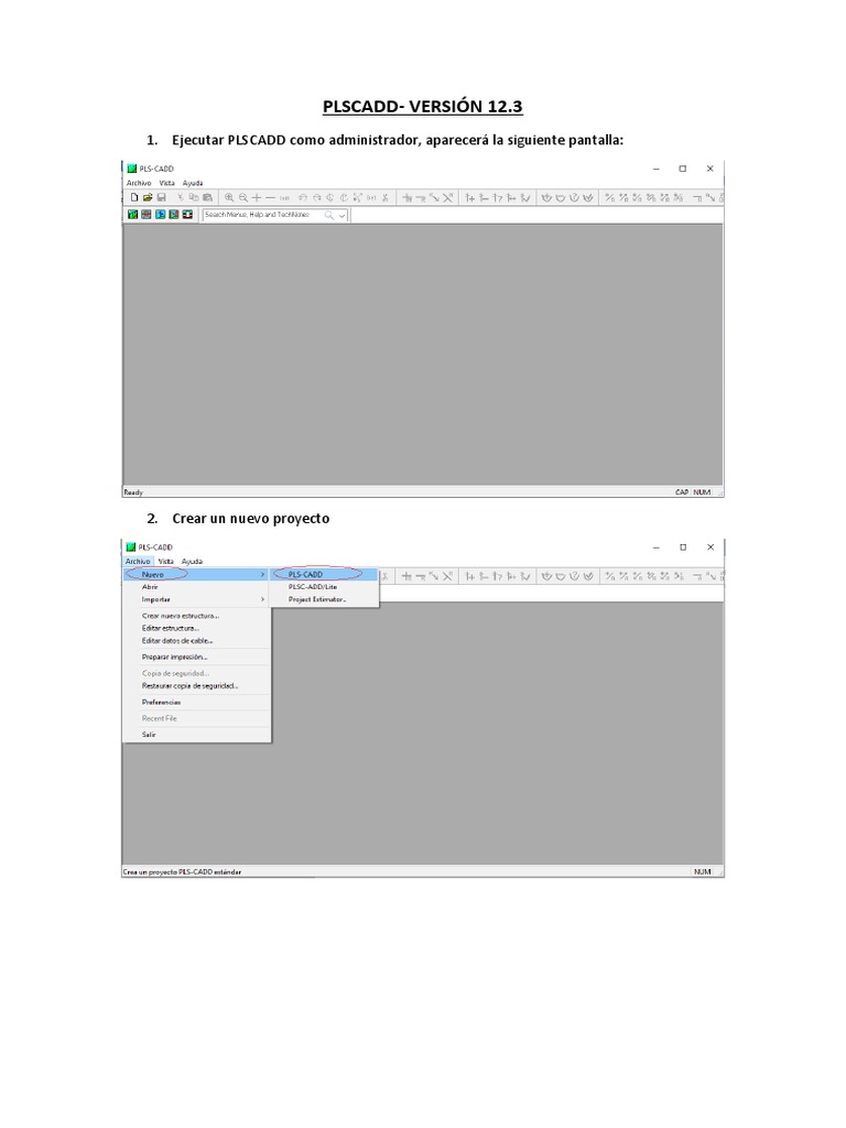 Tutorial PLS-CADD Versión 12.3 | PDF | Archivo de computadora | Sistema ...