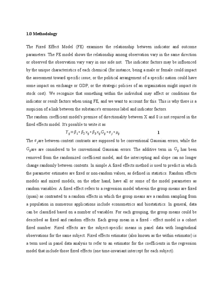 Fixed Effect and Random Effect | PDF | Fixed Effects Model | Foreign ...