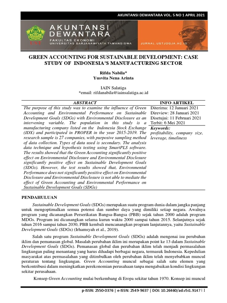 Jurnal Sustainbility Acounting - Kelompok 3 - SDGs | PDF