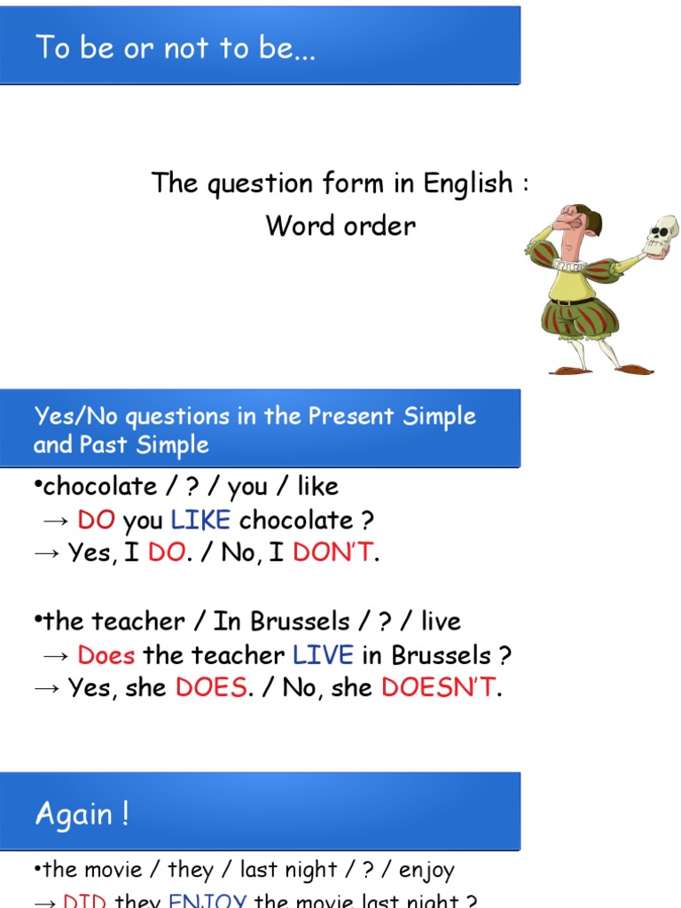The Question Form in English - Revision | PDF | Grammar | Linguistics