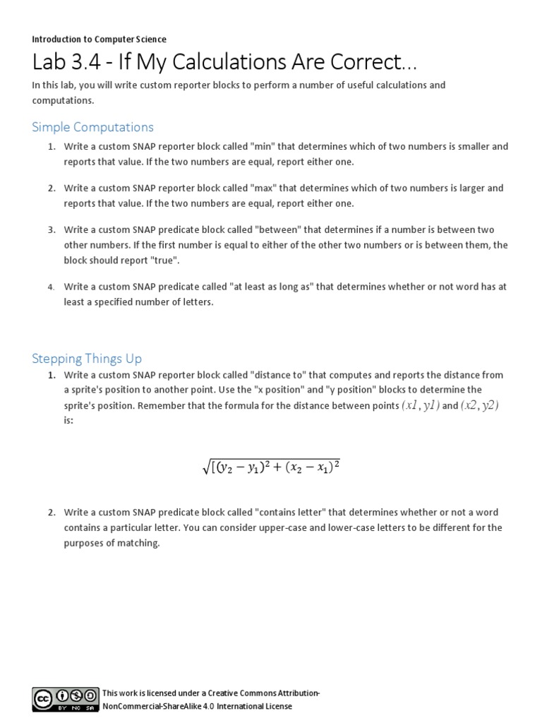 Lab 3.4 If My Calculations Are Correct | PDF | Mathematics | Applied ...