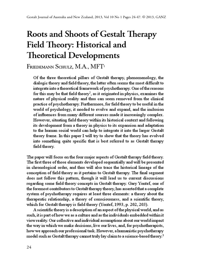 Roots and Shoots of Gestalt Therapy FielSCHULZ | PDF | Gestalt Therapy ...