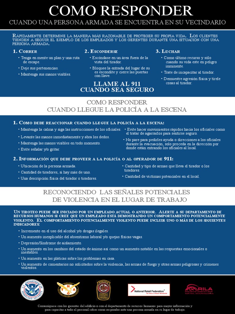 Active Shooter Poster Spanish 508 | PDF | Violencia | Policía