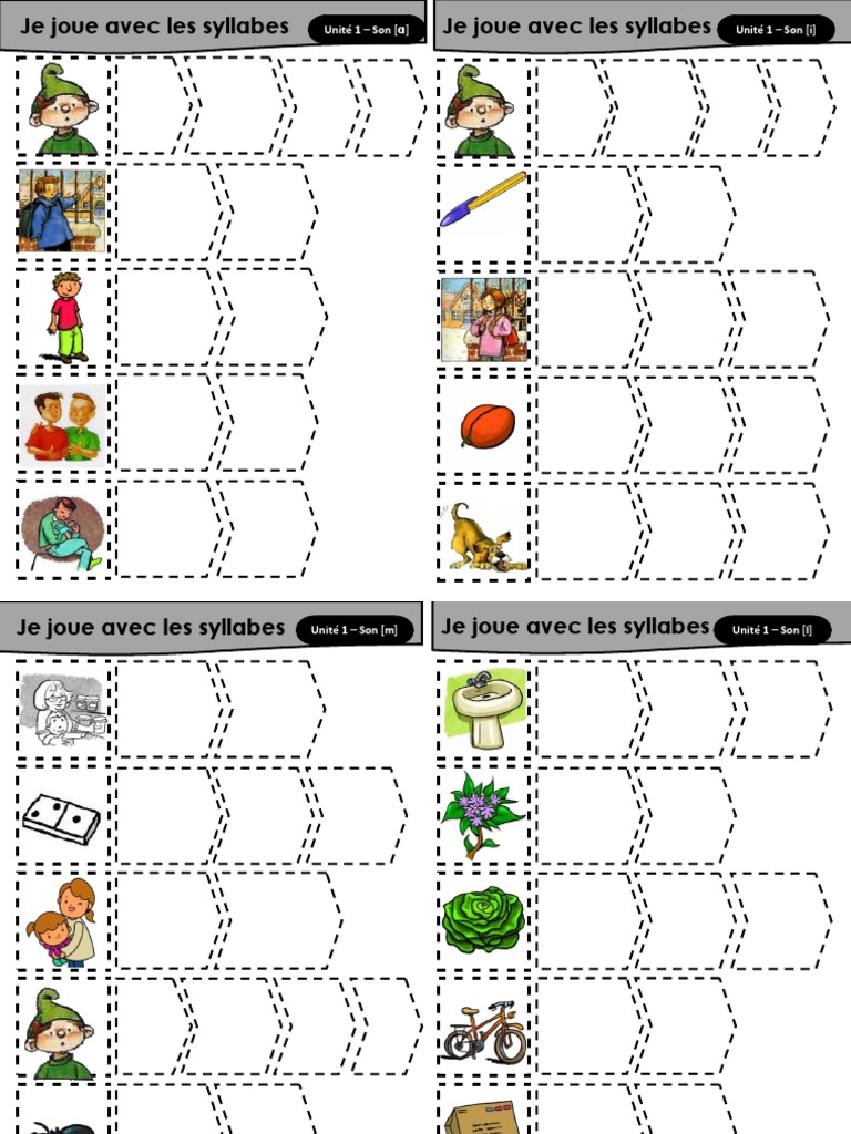 Jeux de syllabes pour maternelle | PDF