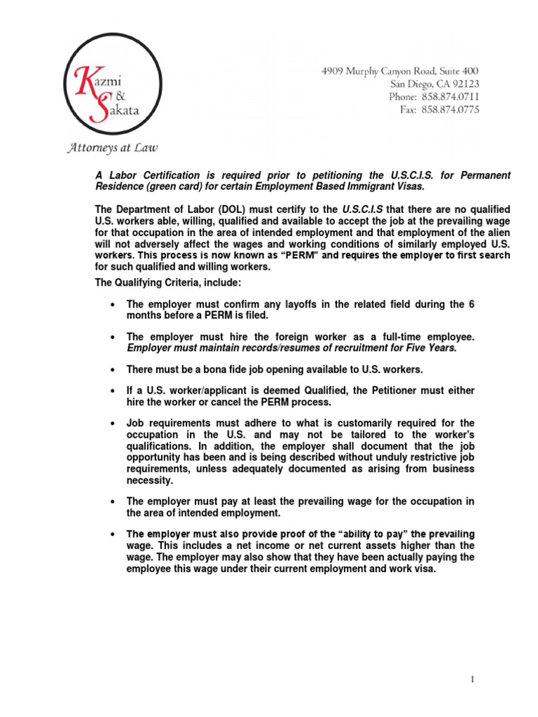 List-PERM Process & List | PDF | Employment | Labor