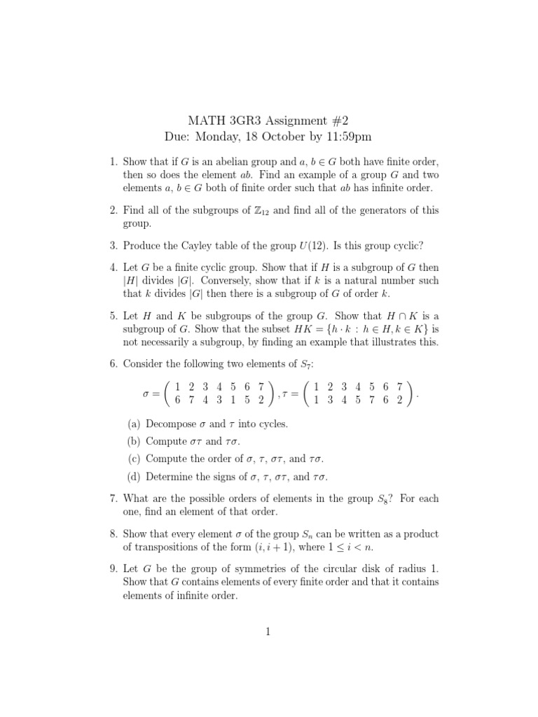 MATH 3GR3 Assignment #2 Due: Monday, 18 October by 11:59pm | PDF ...