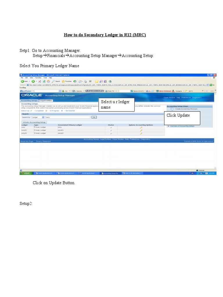How To Do Secondary Ledger in R12 | PDF
