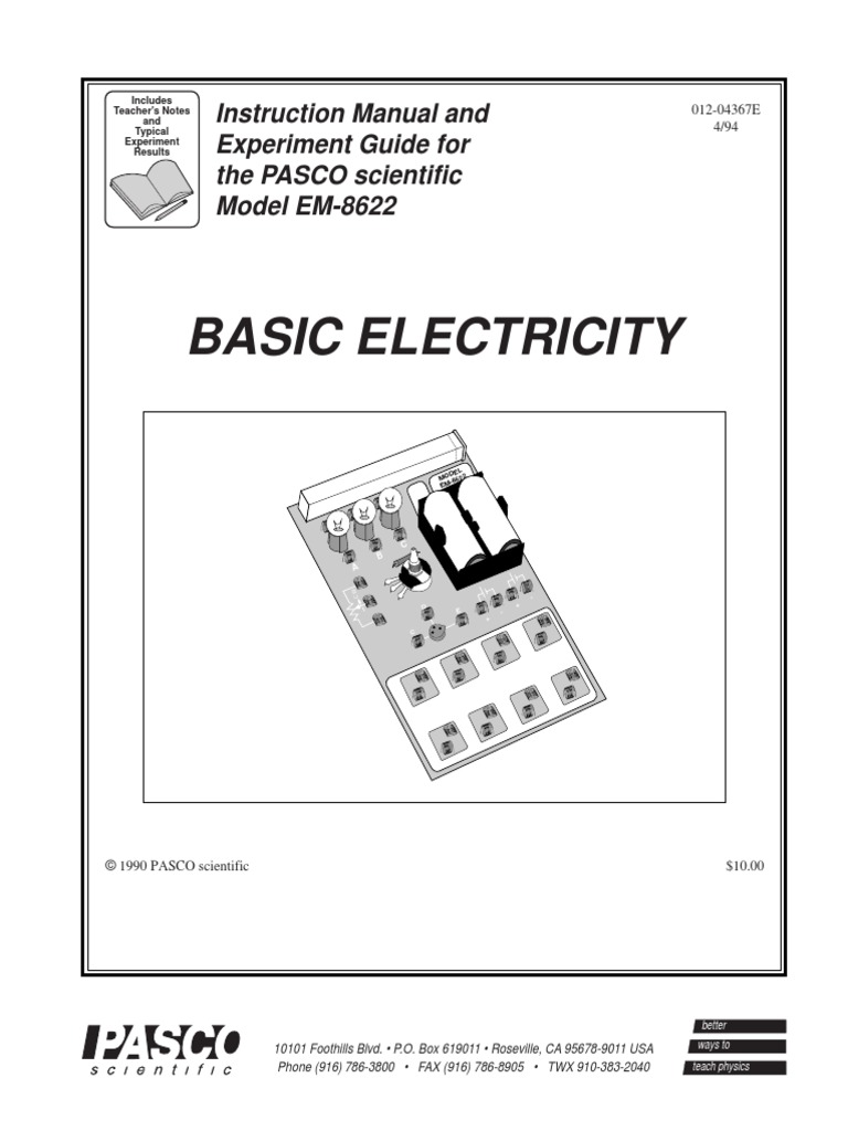 PASCO Basic Electricity Lab Manual EM 8622 | PDF | Electronic Circuits ...