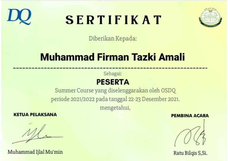 Muhammad Firman Tazki Amali | PDF