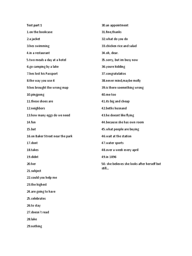 Respuestas Ingles | PDF