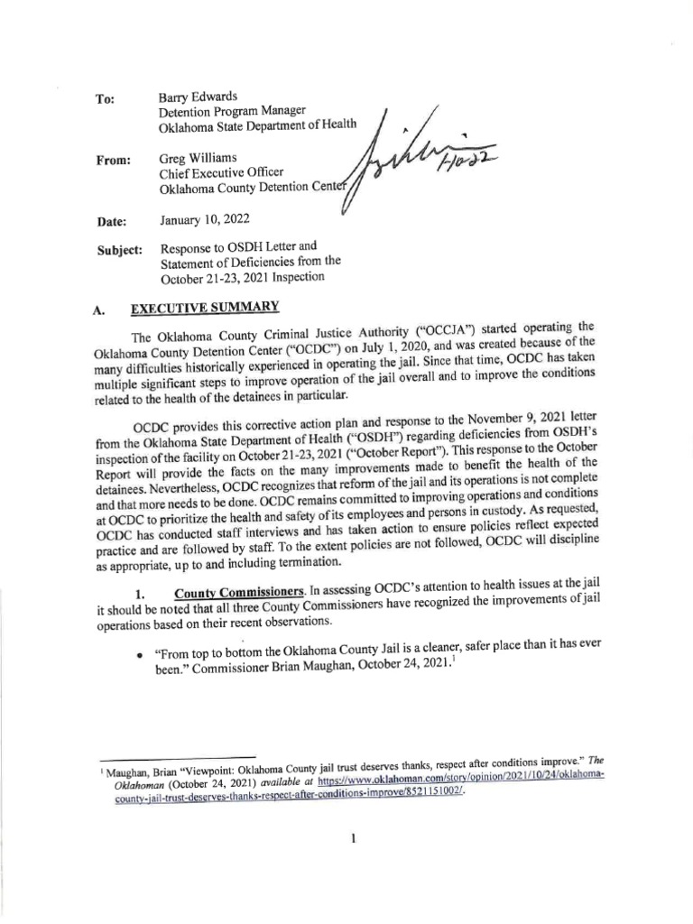 OSDH 2021 Report Response | PDF