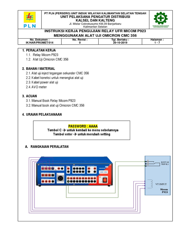 Ik - Har - Promet - 014 Pengujian Relay Ufr Micom P923 Menggunakan Omicron CMC 356 | PDF