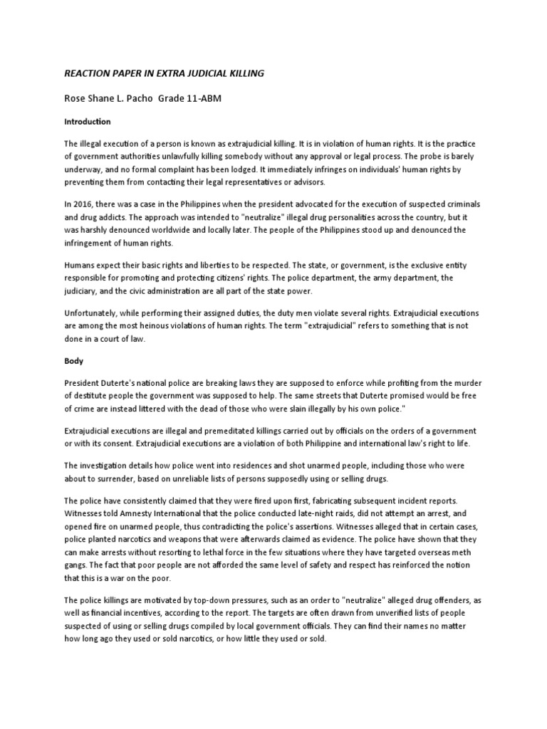 Reaction Paper | PDF | Capital Punishment | Police