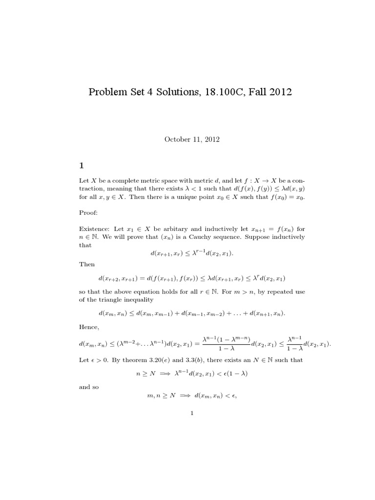 MIT18 100CF12 Prob Set 4 | PDF | Sequence | Functions And Mappings