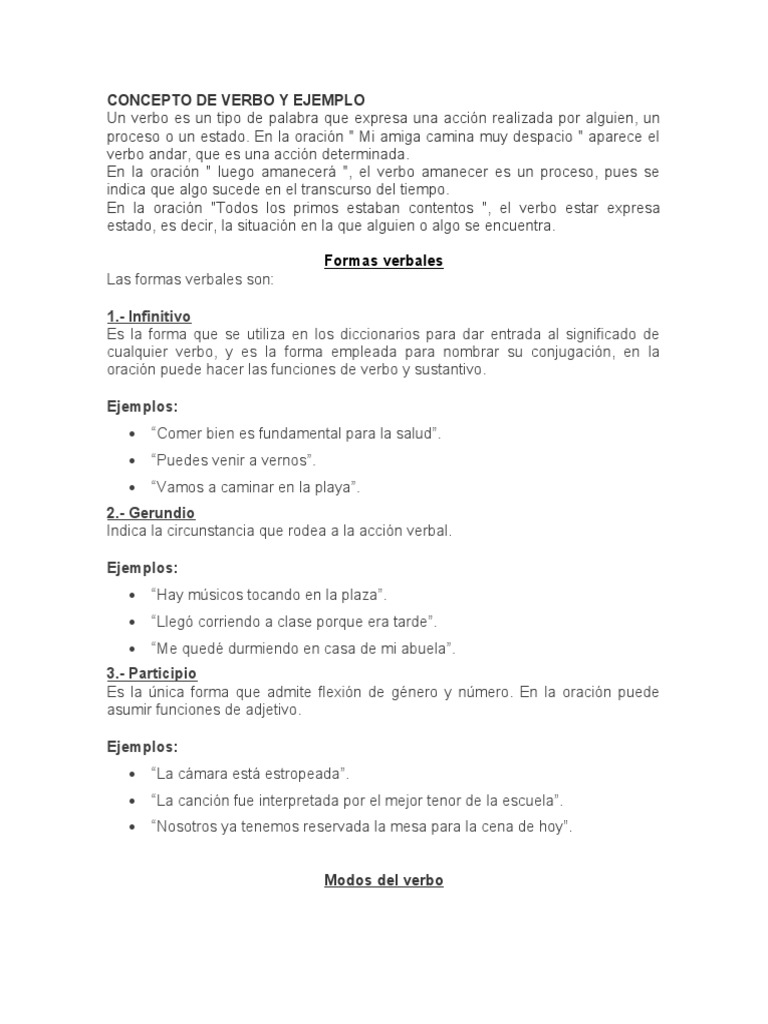 El Verbo (Tiempo y Modos Verbales) | PDF | Verbo | Relaciones sintácticas