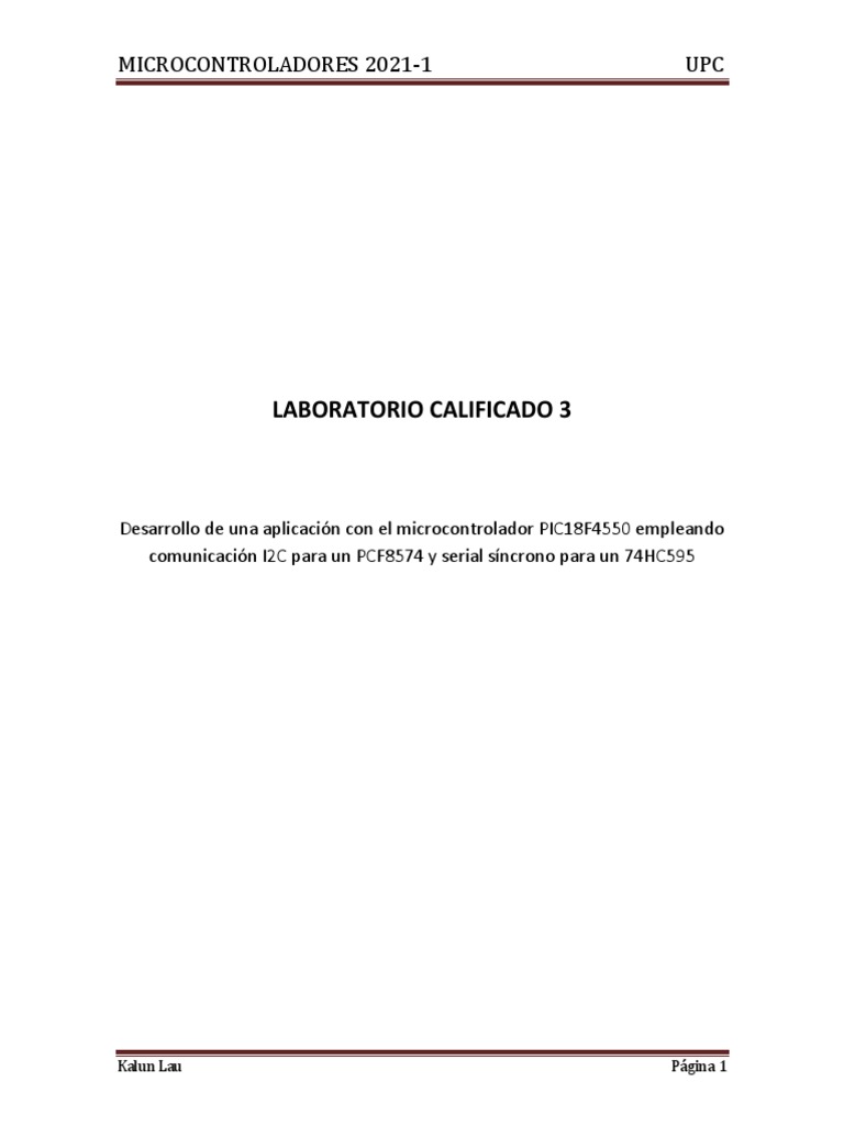 2021-1 Micro Lab3 | PDF | Microcontrolador | Ingeniería Informática