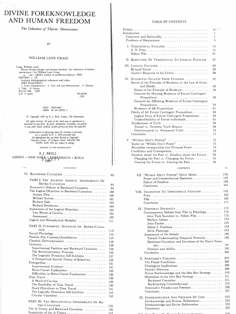 Divine Foreknowledge and Human Freedom: The Coherence of Theism ...