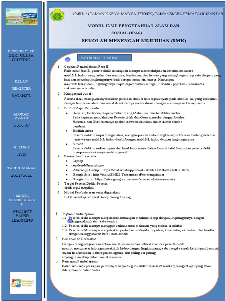 Modul Ajar Ipas 1 Seri | PDF