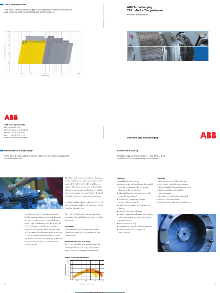 ABB Turbocharging TPS - . - D / E - The Performer | PDF | Turbocharger ...