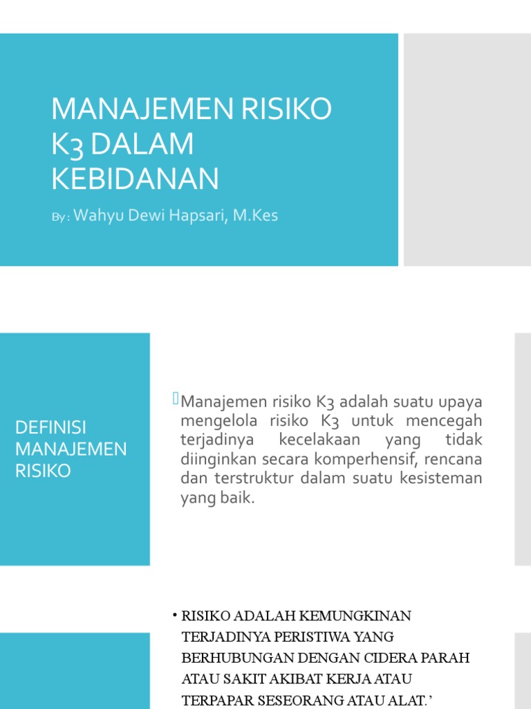 Manajemen Risiko K3 Dalam Kebidanan | PDF