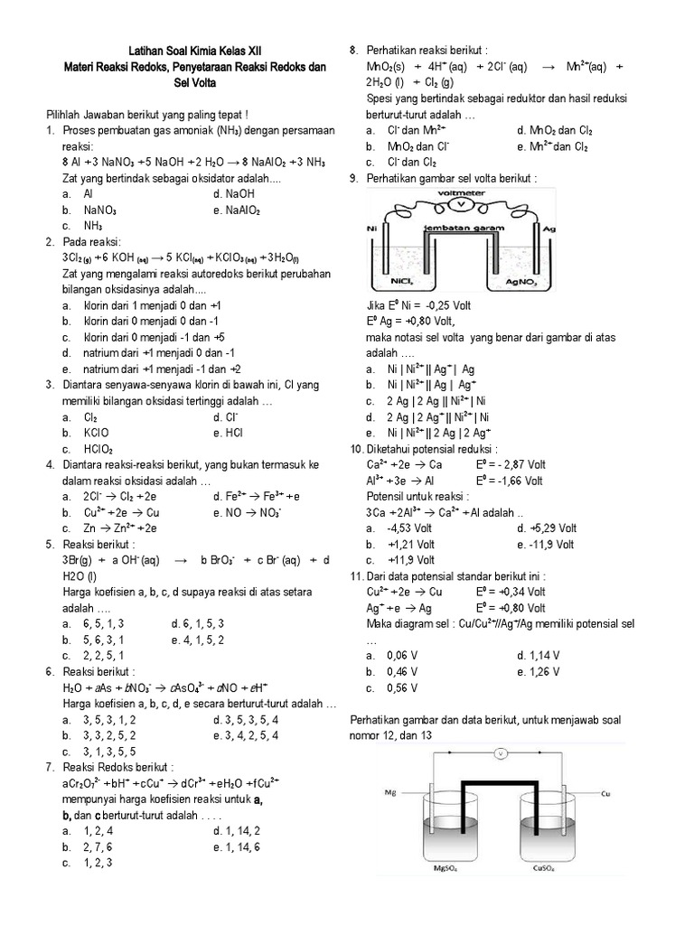 Analisis Reaksi Redoks dan Sel Volta | PDF