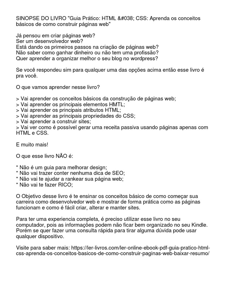Aprenda HTML e CSS | PDF